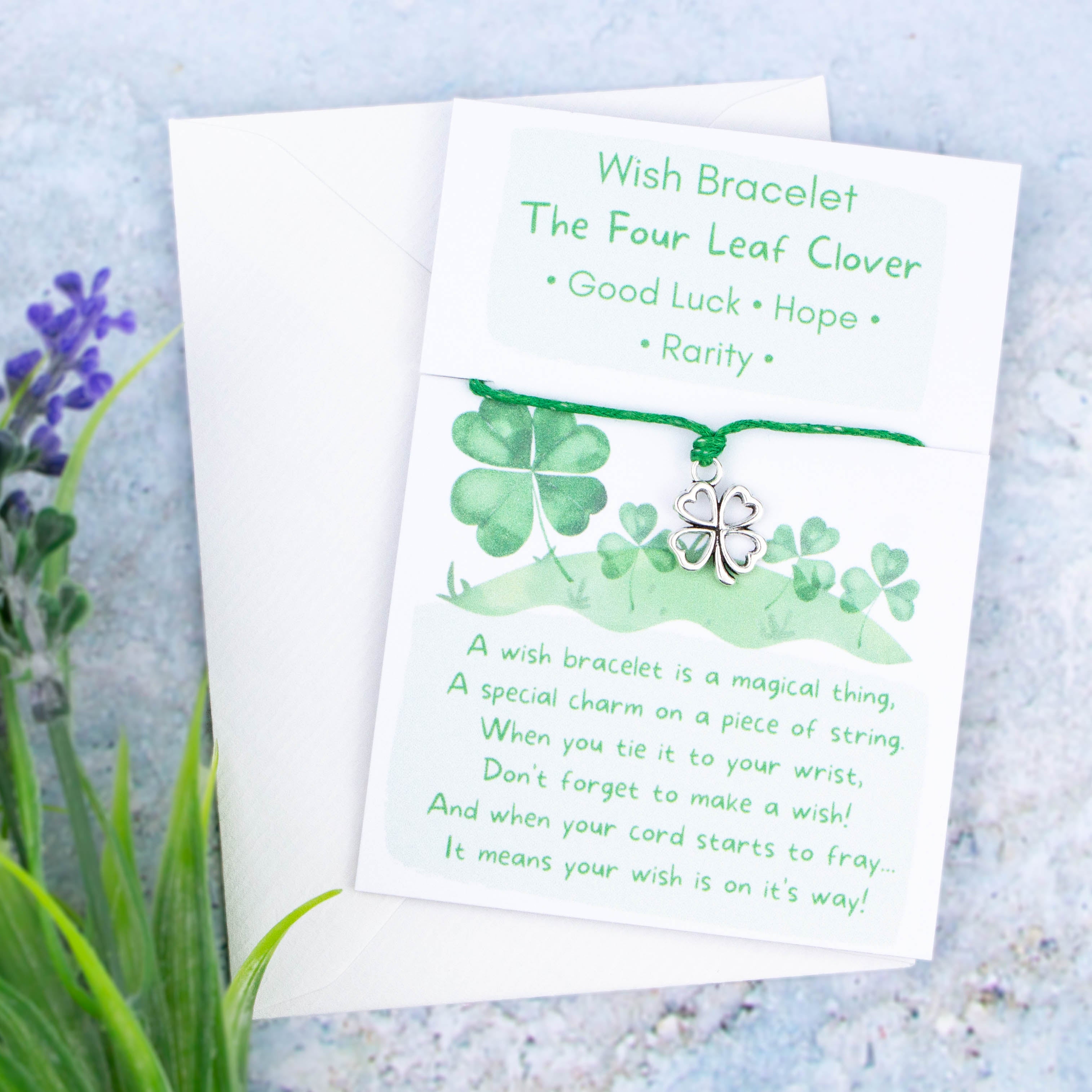 Four Leaf Clover Wish Bracelet - Make A Wish For Good Luck, Hope And R ...